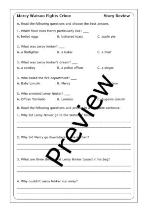 Kate DiCamillo "Mercy Watson Fights Crime" worksheets | Made By Teachers