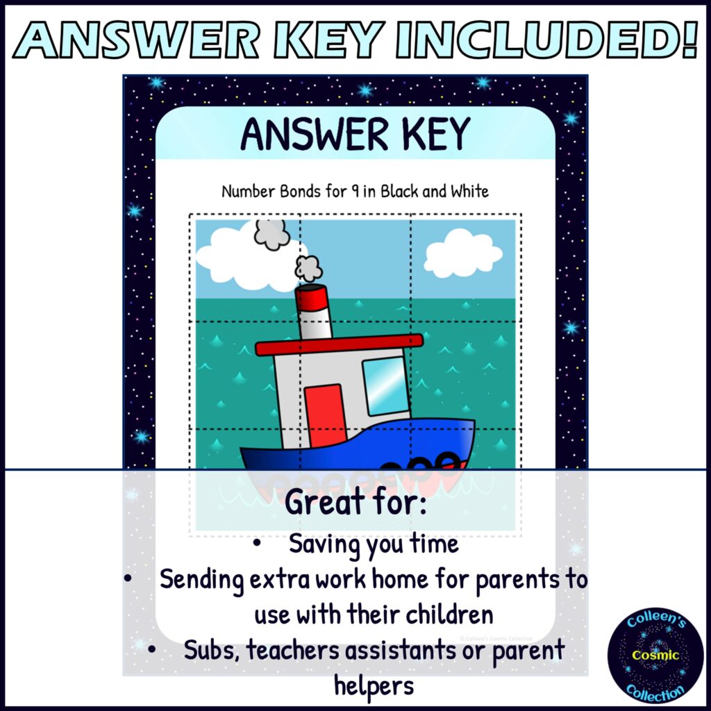 FREEBIE Number Bonds Activity Cut and Paste - 9 | Made By Teachers