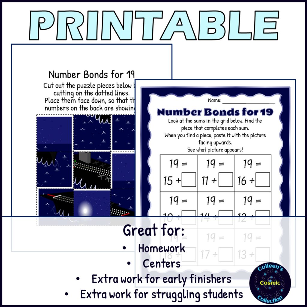 Number Bonds Activity Cut and Paste – 16-20 | Made By Teachers