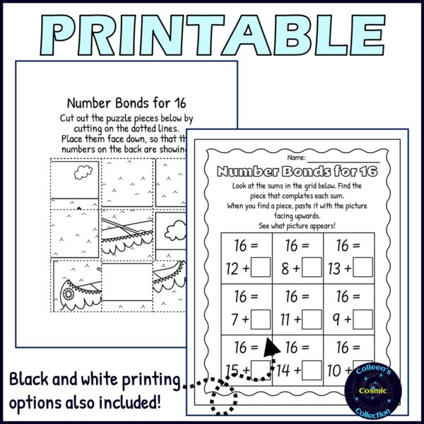 Number Bonds Activity Cut and Paste – 16-20 | Made By Teachers