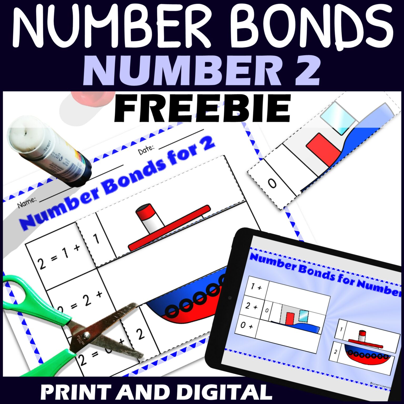 FREE Number Bonds Practice Cut and Paste Puzzles | Made By Teachers
