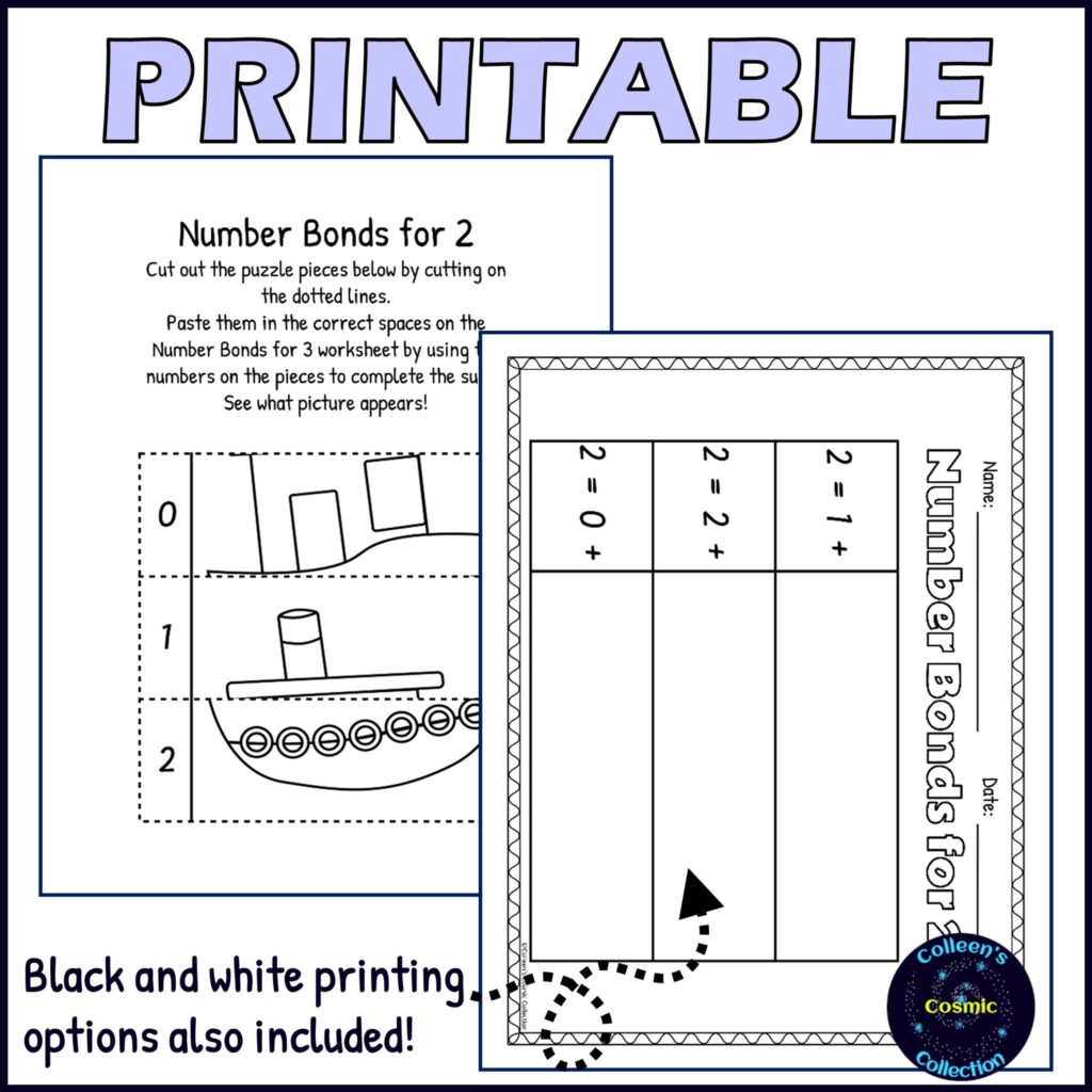 FREE Number Bonds Practice Cut and Paste Puzzles | Made By Teachers