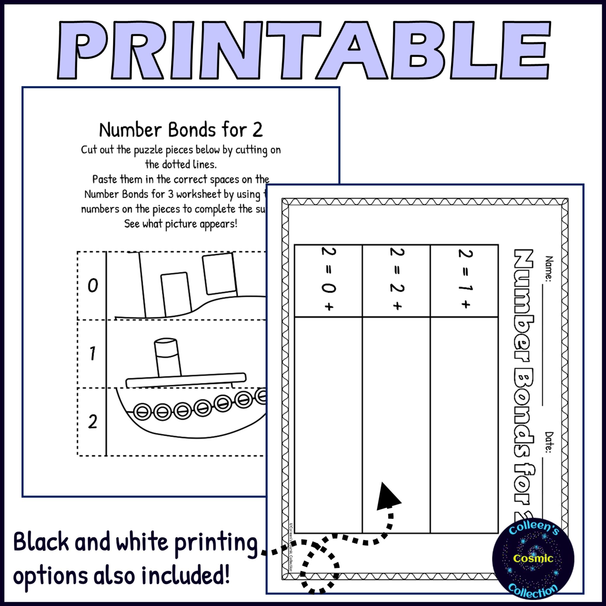 FREE Number Bonds Practice Cut and Paste Puzzles | Made By Teachers