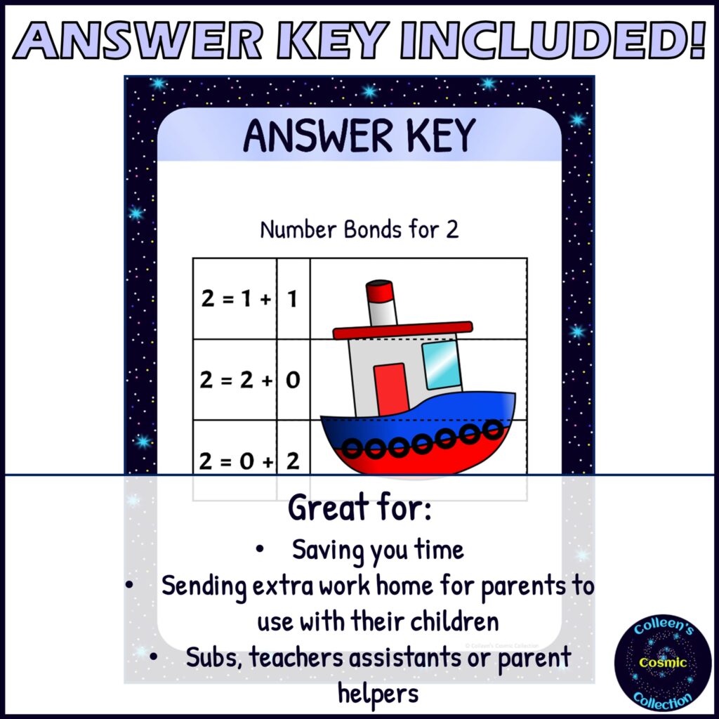 FREE Number Bonds Practice Cut and Paste Puzzles | Made By Teachers