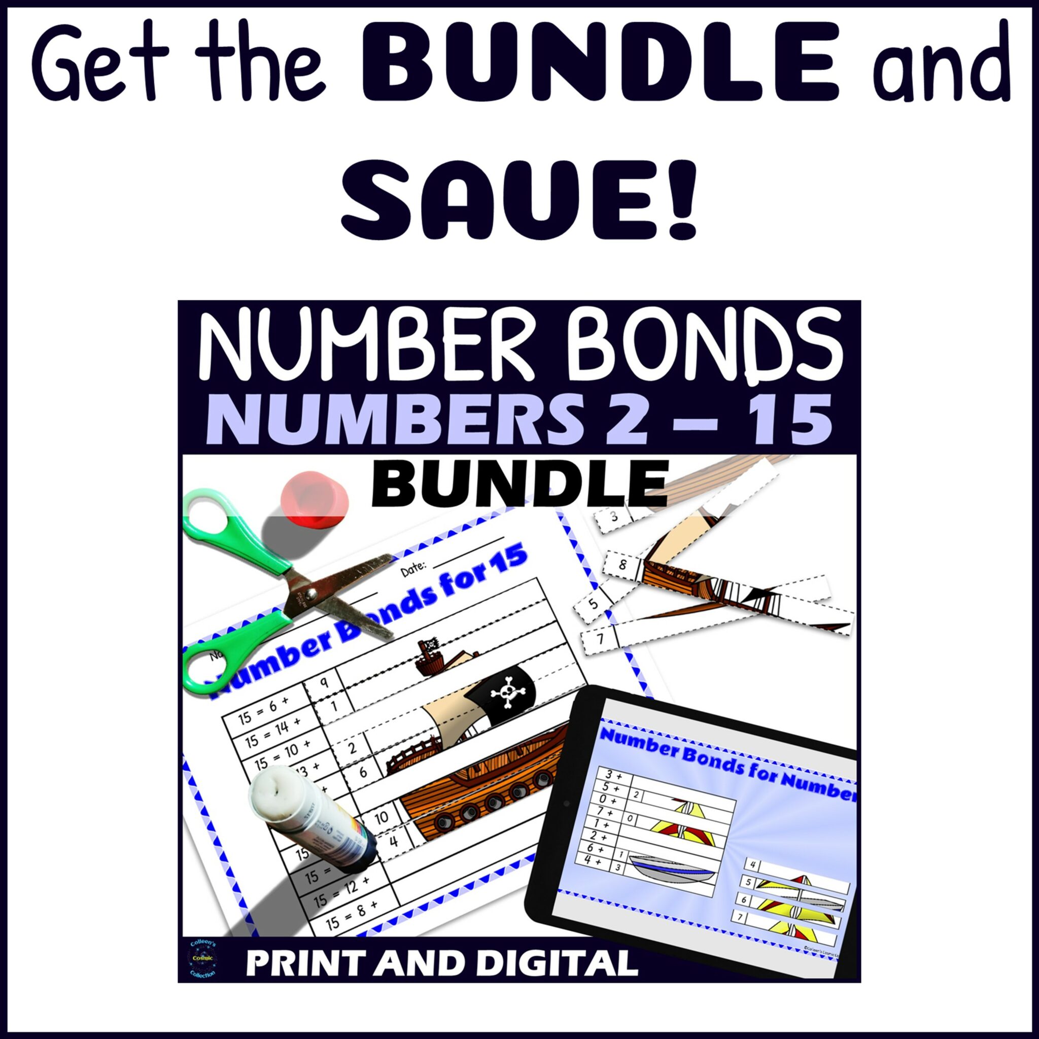 FREE Number Bonds Practice Cut and Paste Puzzles | Made By Teachers