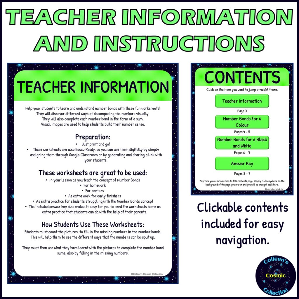 Number Bonds Activity FREE | Number 6 | Printable | Made By Teachers