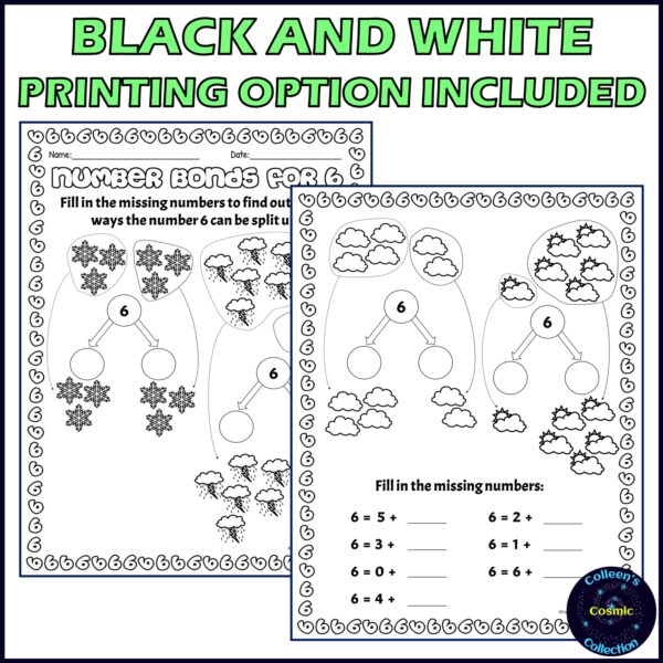 Number Bonds Activity FREE | Number 6 | Printable | Made By Teachers