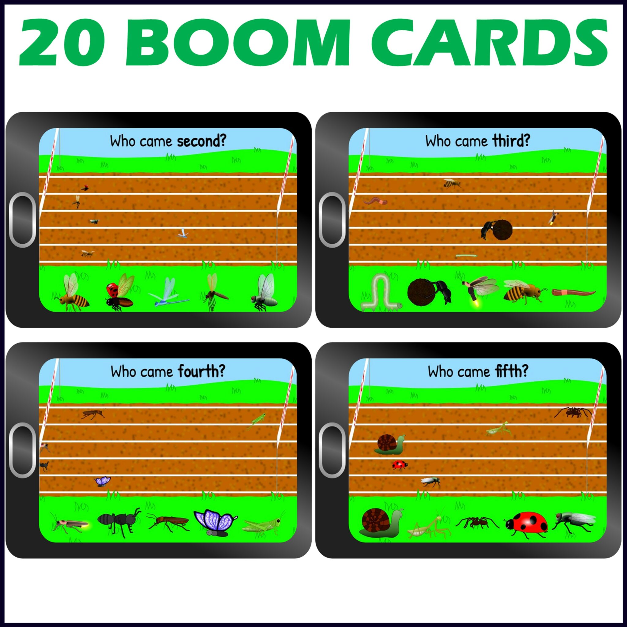 Spring Ordinal Numbers in Words Digital Boom™Cards | Made By Teachers
