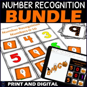 Halloween Number Recognition Activity BUNDLE Bingo | Made By Teachers