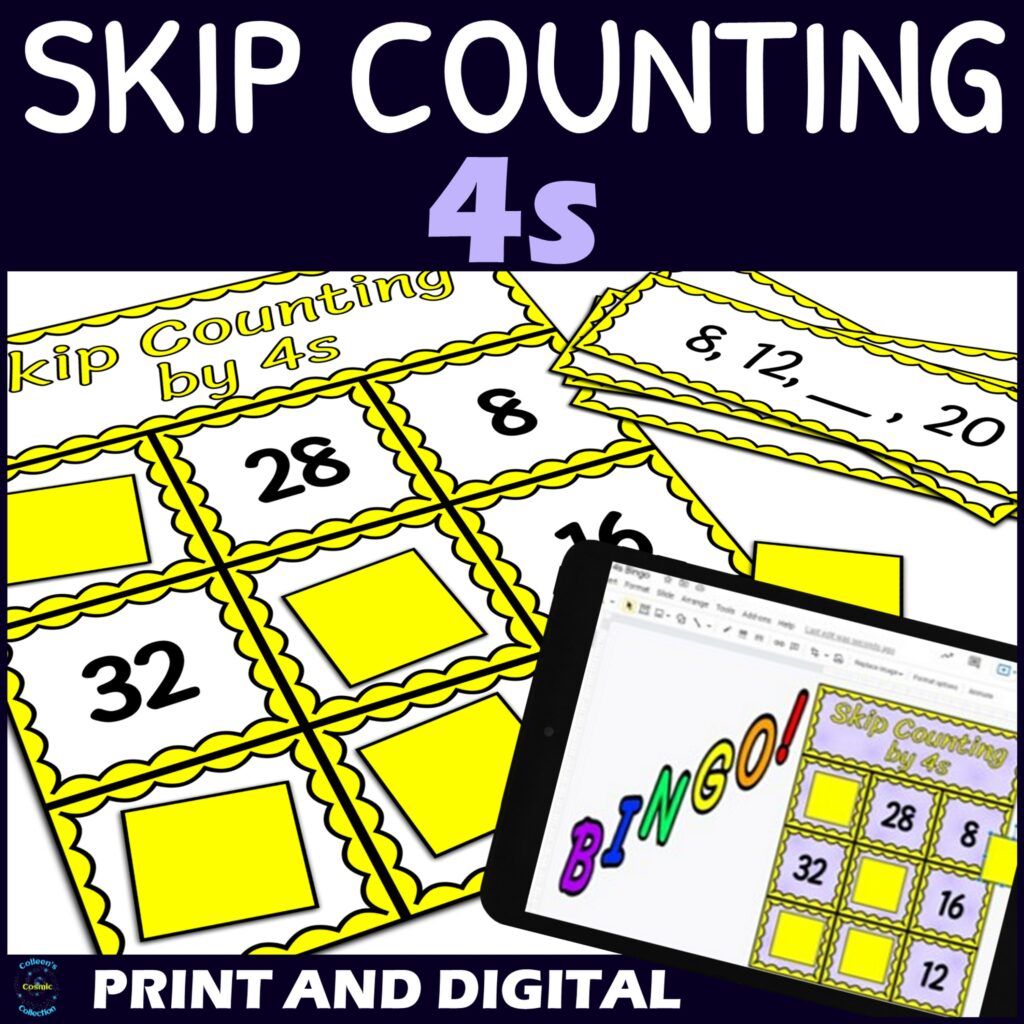 Skip Counting by 4s Activity | Bingo Game | Made By Teachers