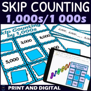 Skip Counting by 1000s Activity | Bingo Game | Made By Teachers