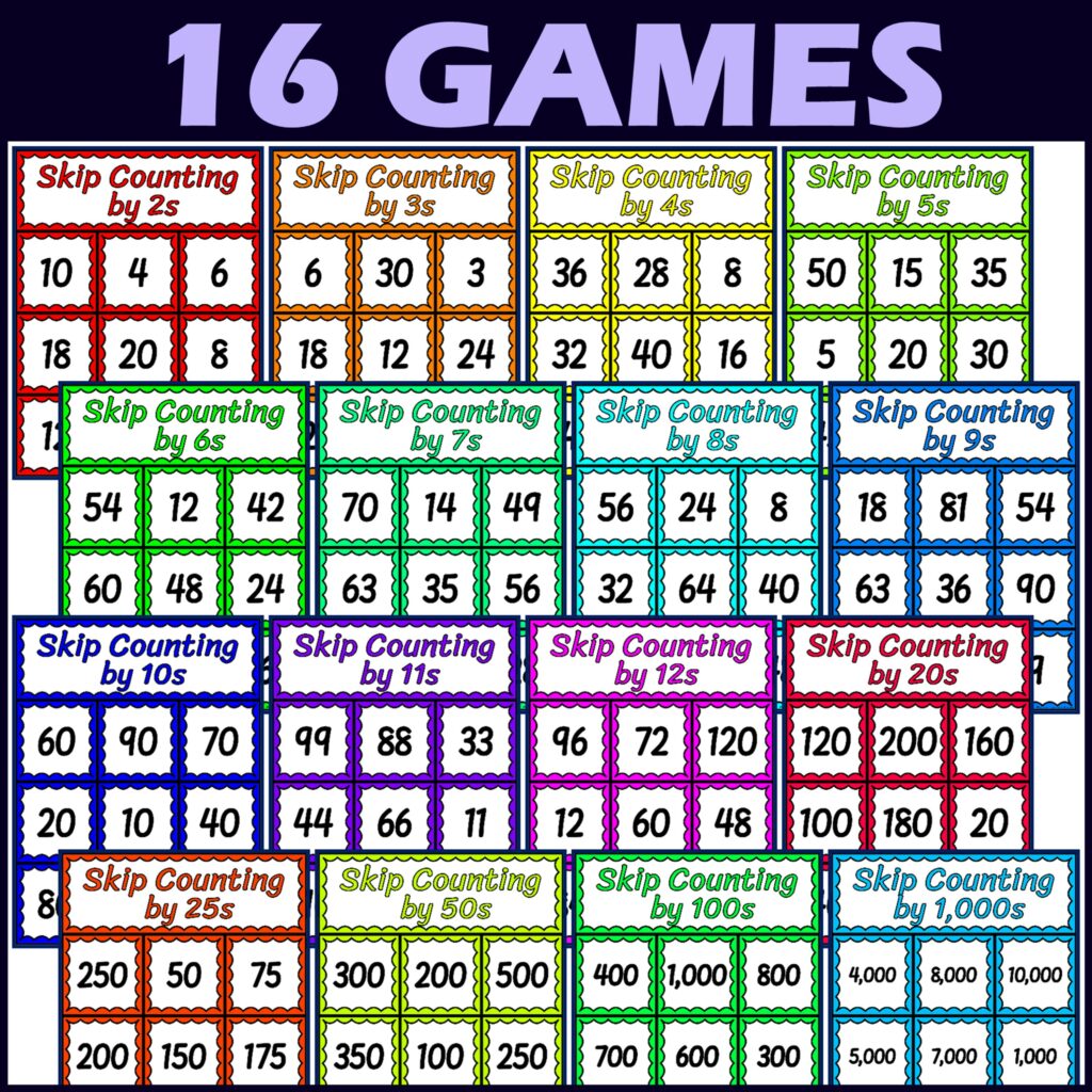 Skip Counting Activity BUNDLE | Bingo Games | Made By Teachers
