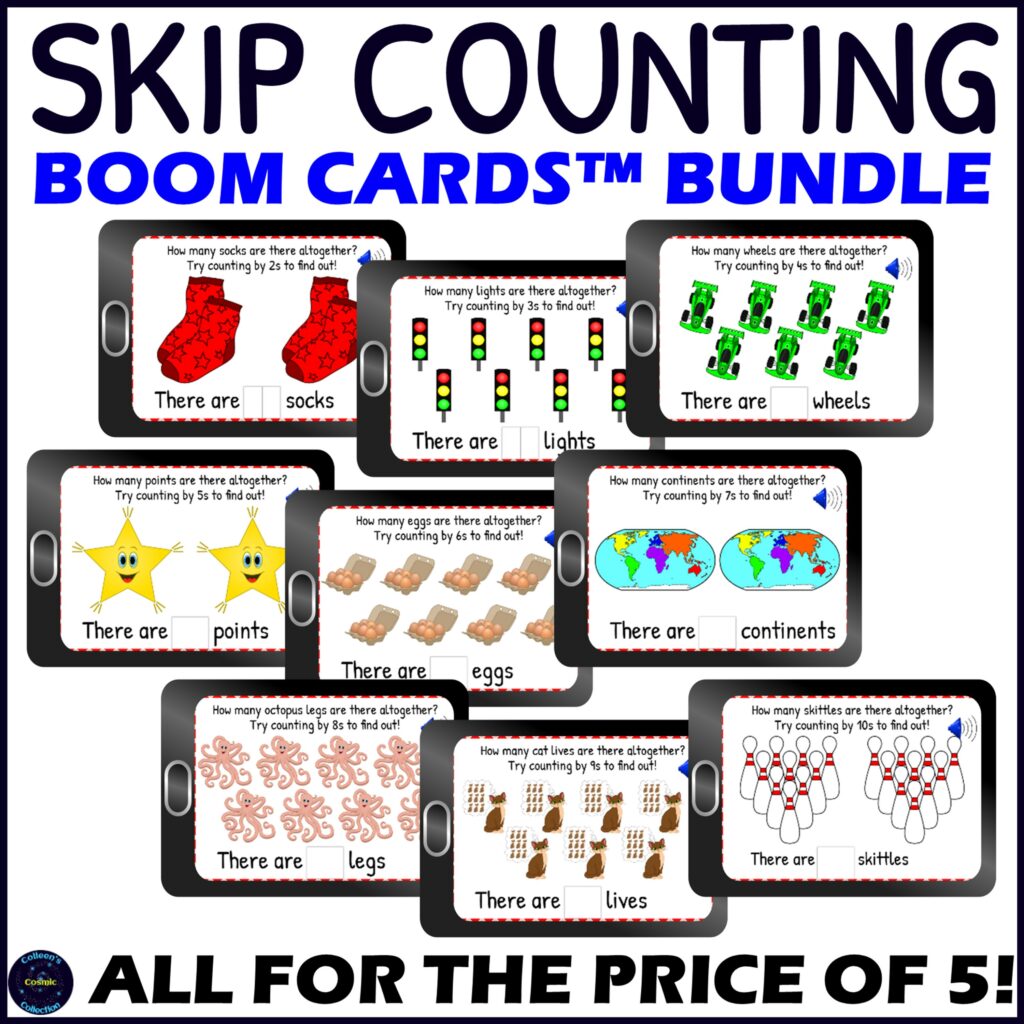 Skip Counting Introduction and Practice Digital Boom™ Cards BUNDLE ...