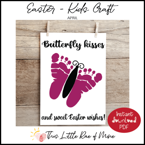 Butterfly Kisses - Easter Wishes - Handprint Art - Keepsake - Easter ...