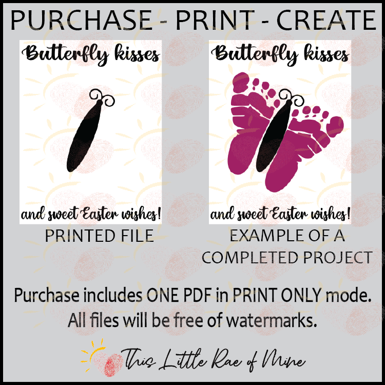 Butterfly Kisses - Easter Wishes - Handprint Art - Keepsake - Easter ...