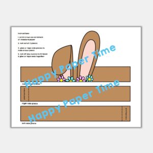 Bunny ears Easter Paper Crown Headband Printable Spring Craft Activity ...