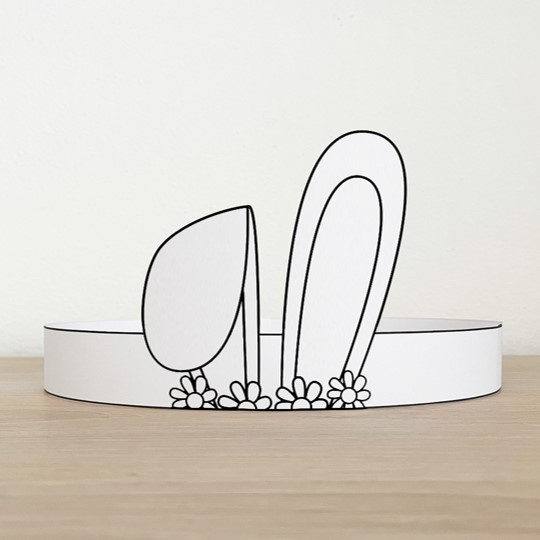 Bunny ears Easter Paper Crown Headband Printable Spring Coloring Craft ...