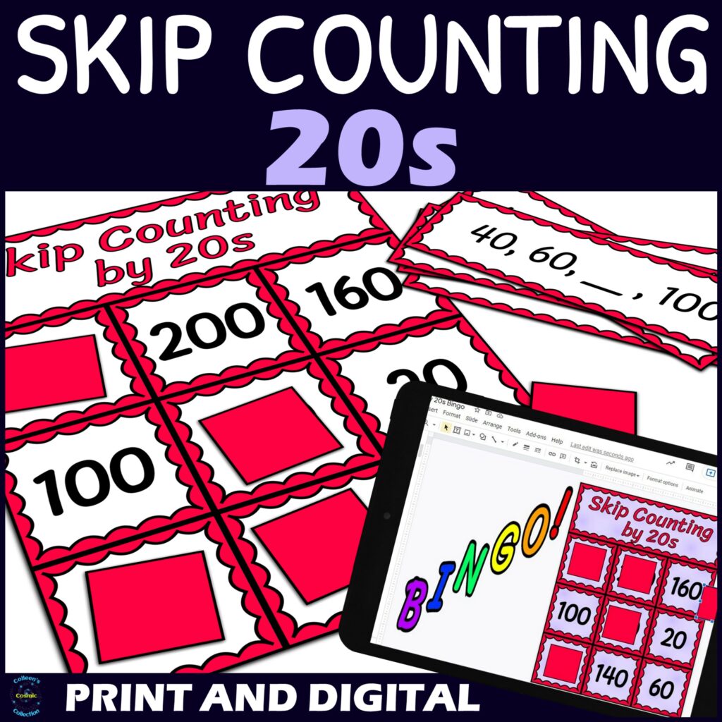 Skip Counting by 20s Activity | Bingo Game | Made By Teachers