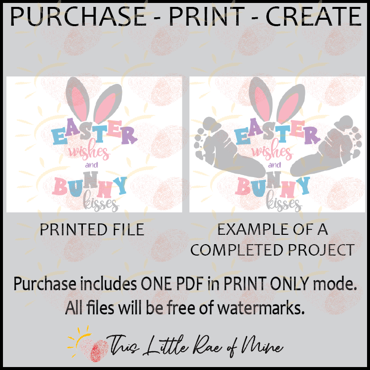 Easter Wishes - Bunny Kisses - Footprint Art - Handprint - Keepsake ...