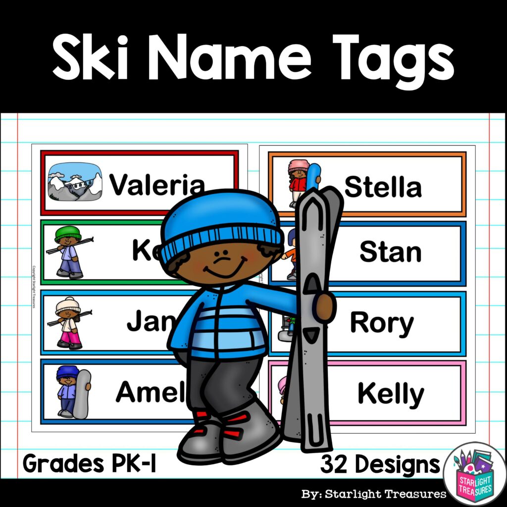 Ski Vacation Desk Name Tags - Editable | Made By Teachers