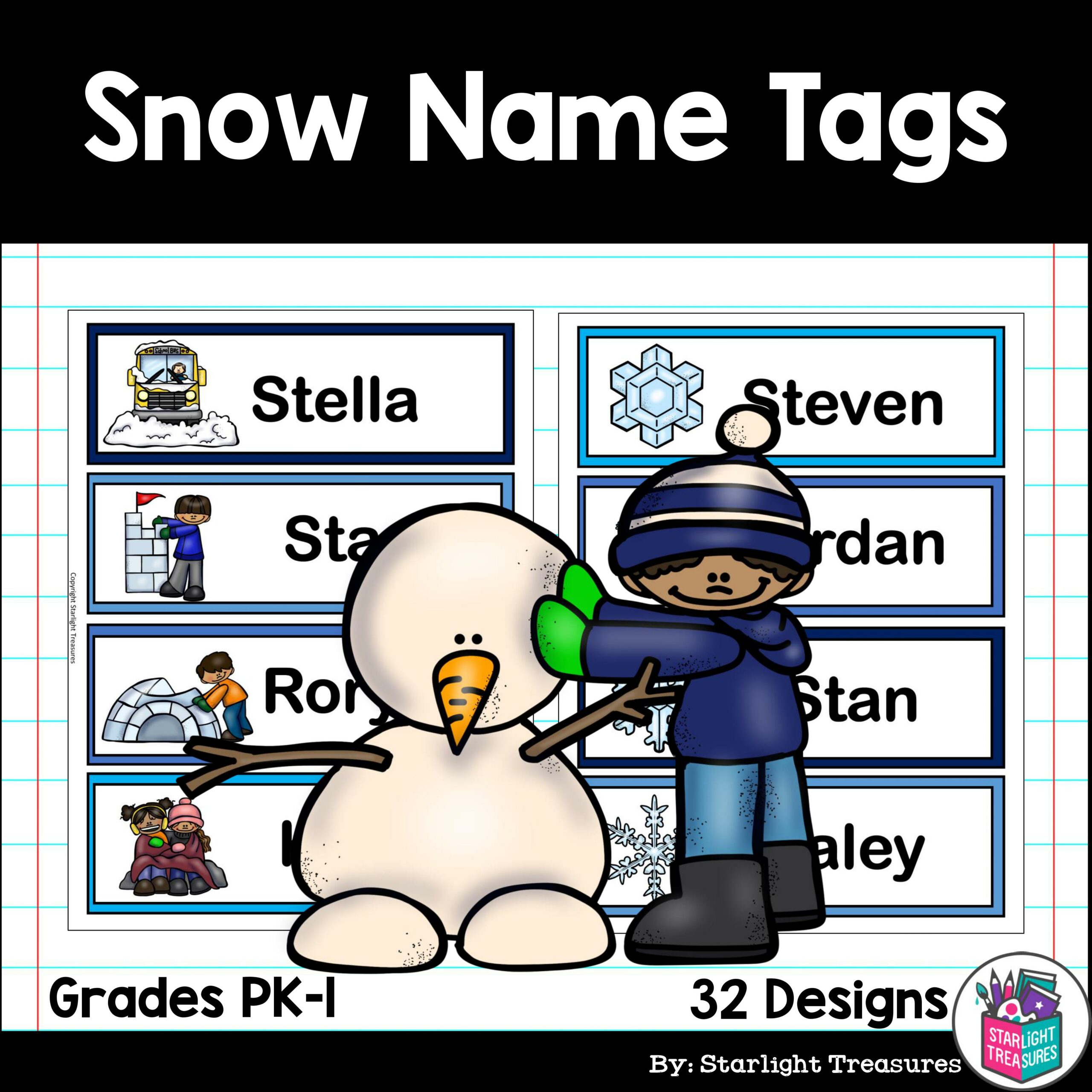 Snow Desk Name Tags Editable Made By Teachers