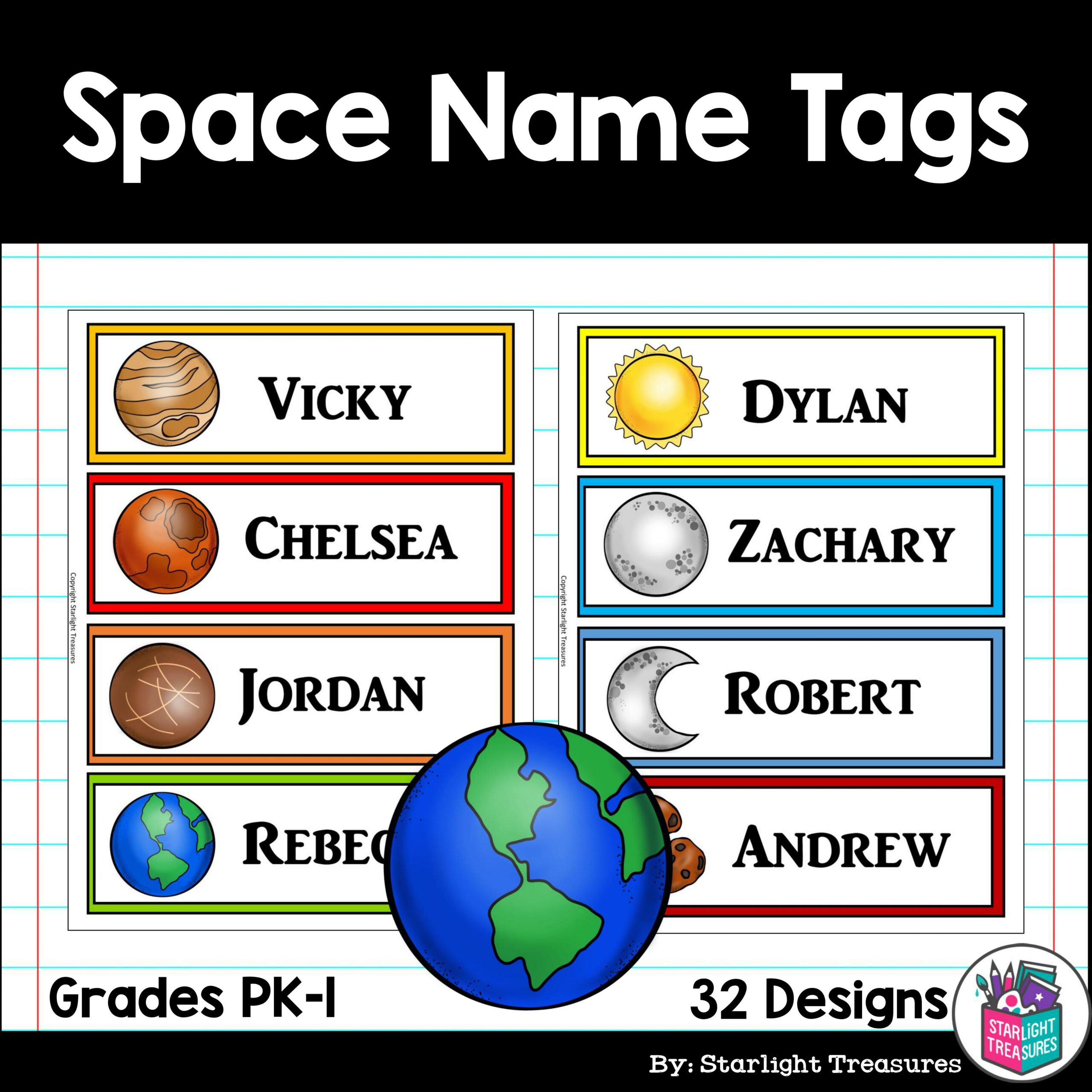 Space Desk Name Tags - Editable | Made By Teachers