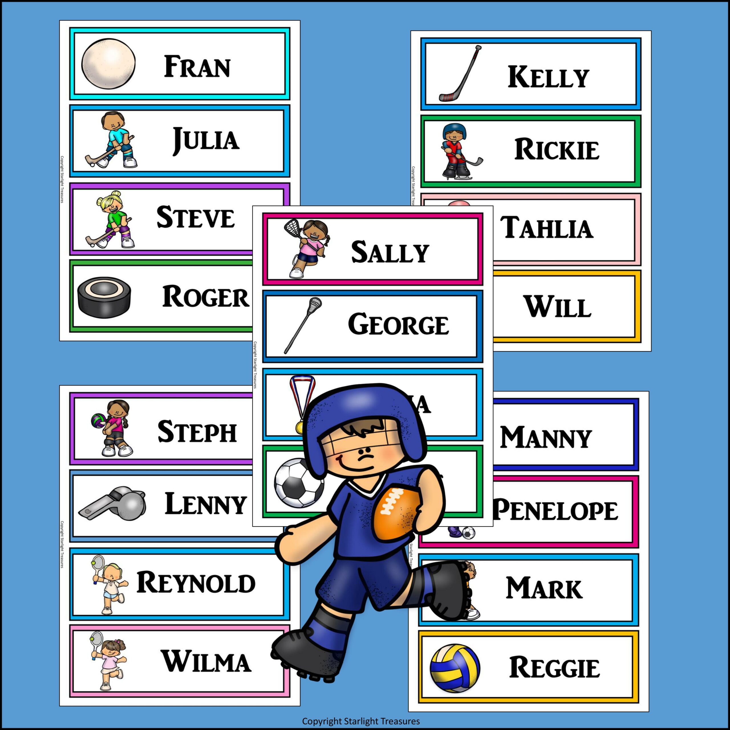 Sports Desk Name Tags - Editable | Made By Teachers