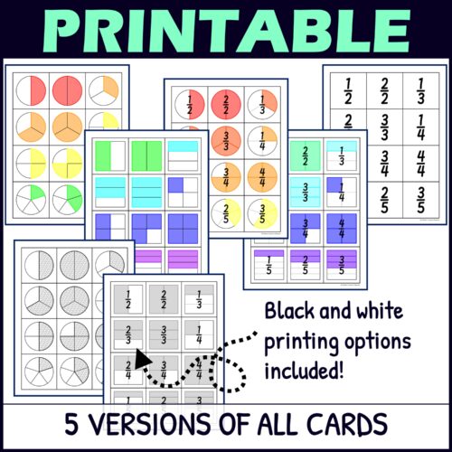 Spring Fractions Activity - Matching - 1/2s-1/5s | Made By Teachers