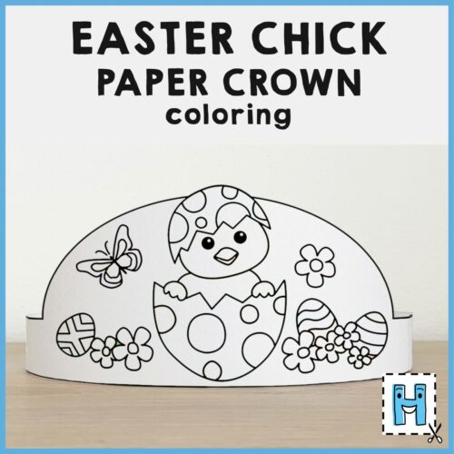 Easter chick Eggs Paper Crown Headband Printable Easter Craft Coloring ...