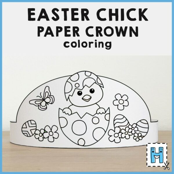 Easter Paper Crowns Headbands Printable Eggs Bunny Chick Craft Coloring ...