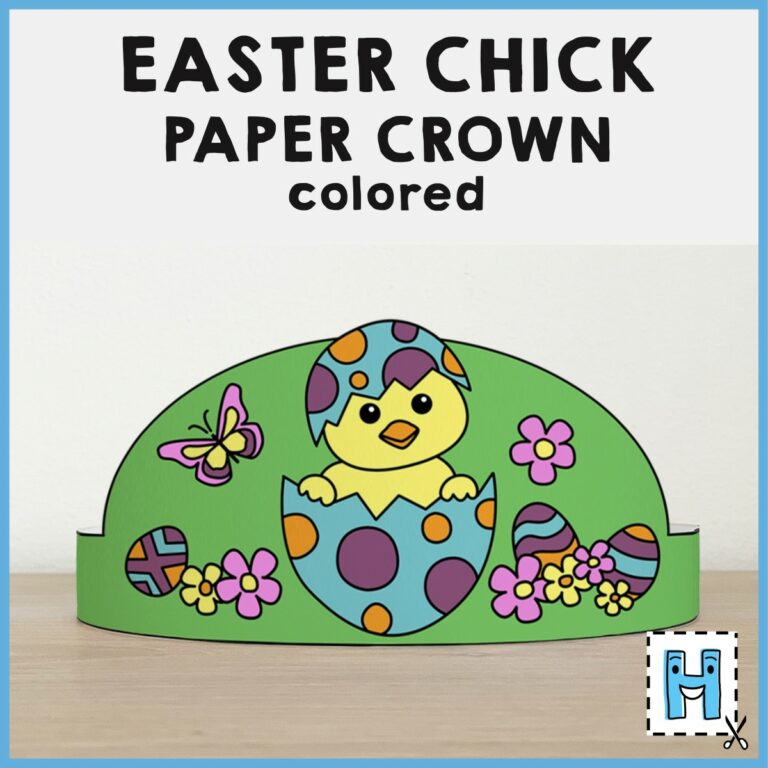 Easter Paper Crowns Headbands Printable Eggs Bunny Chick Craft Activity ...