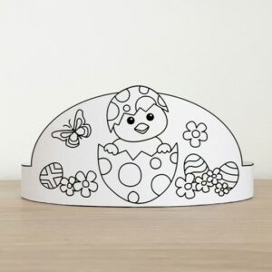 Easter chick Eggs Paper Crown Headband Printable Easter Craft Coloring ...
