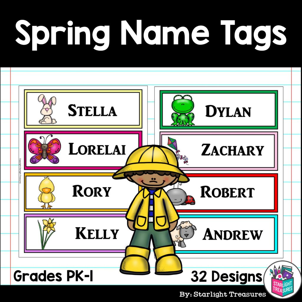 Spring Desk Name Tags - Editable - Made By Teachers