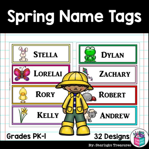 Spring Desk Name Tags - Editable - Made By Teachers