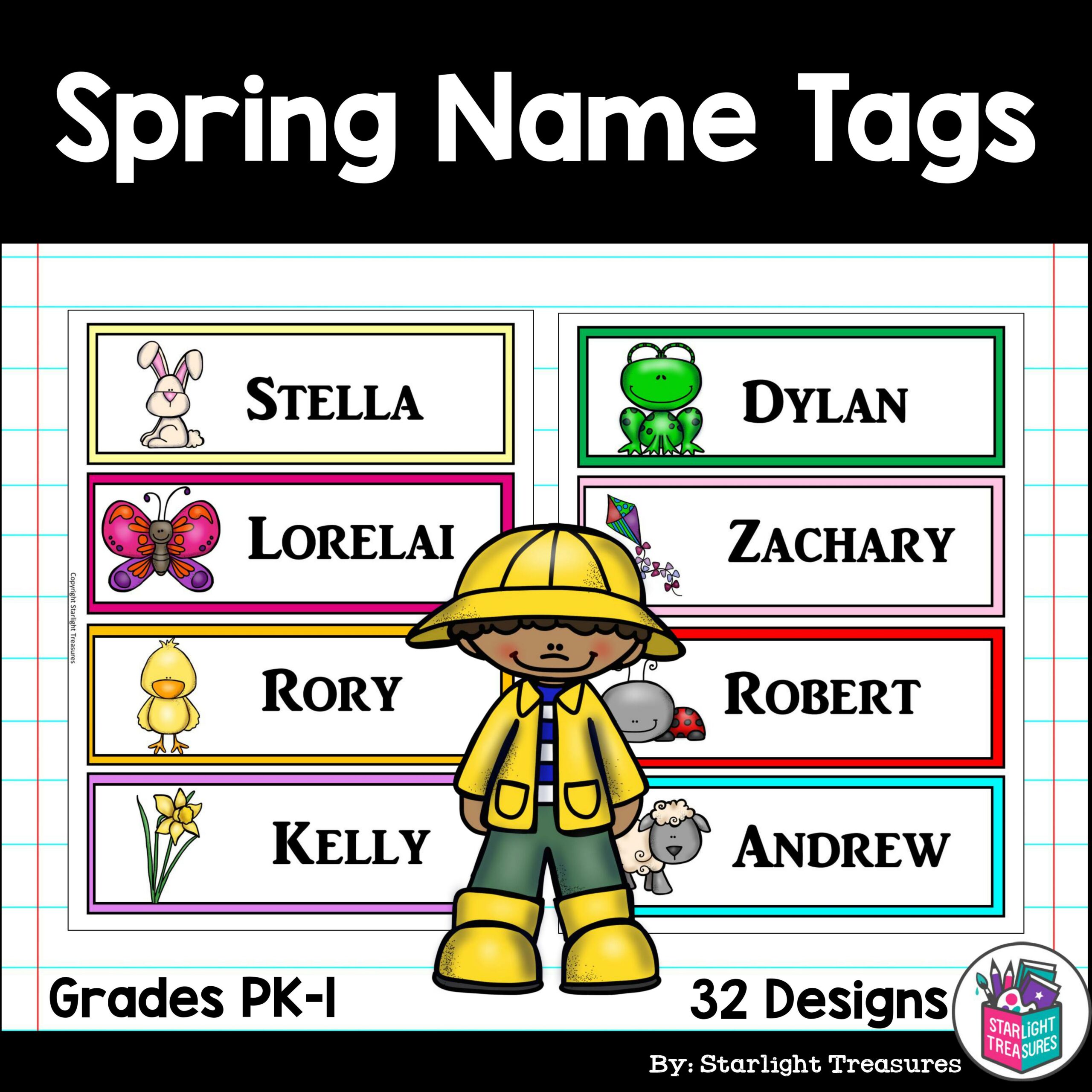 Spring Desk Name Tags - Editable | Made By Teachers