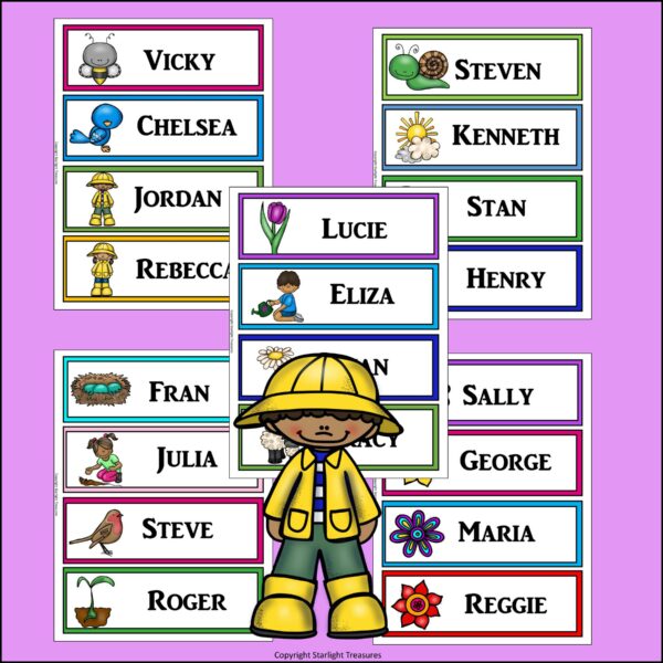 Spring Desk Name Tags - Editable | Made By Teachers