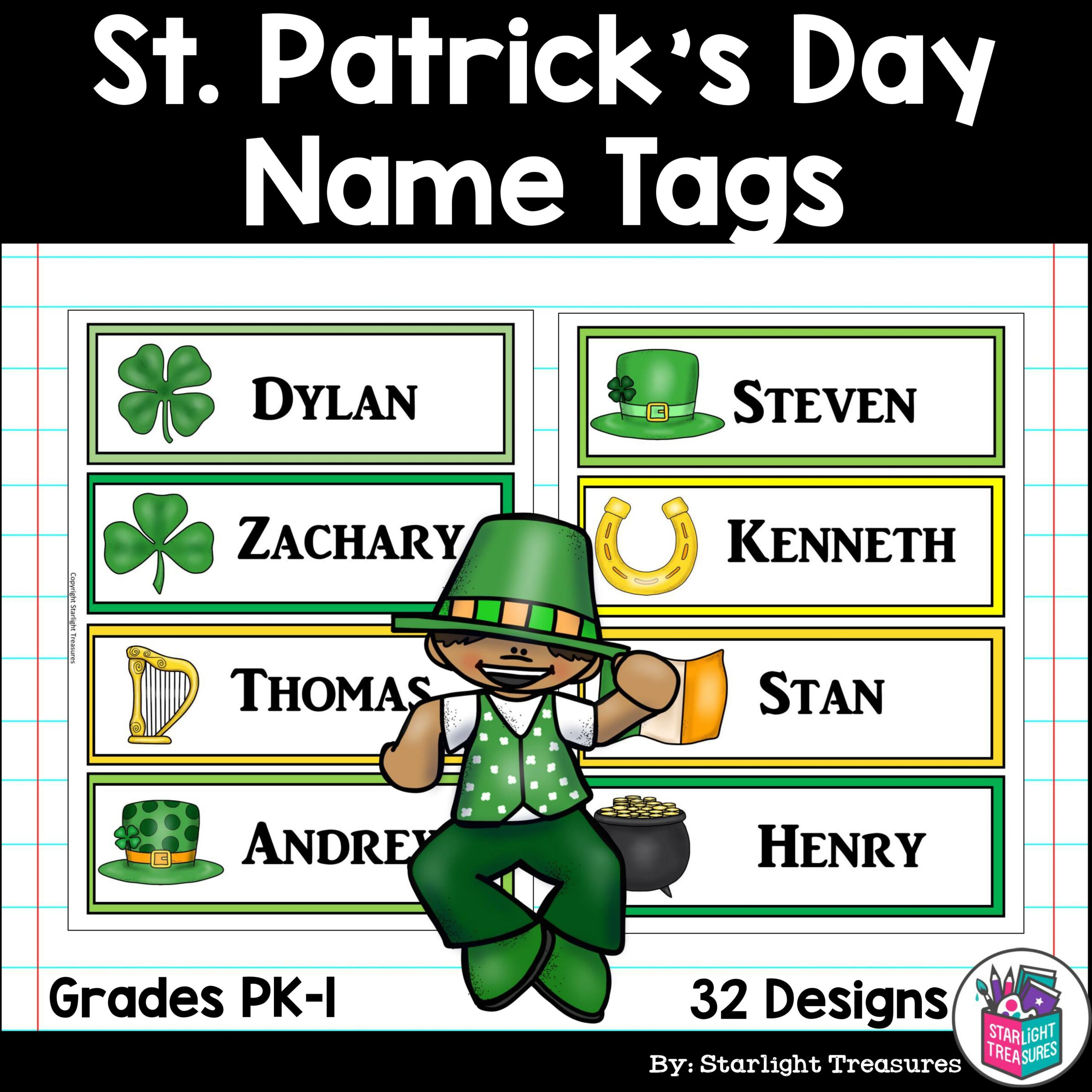 St. Patrick's Day Desk Name Tags - Editable | Made By Teachers