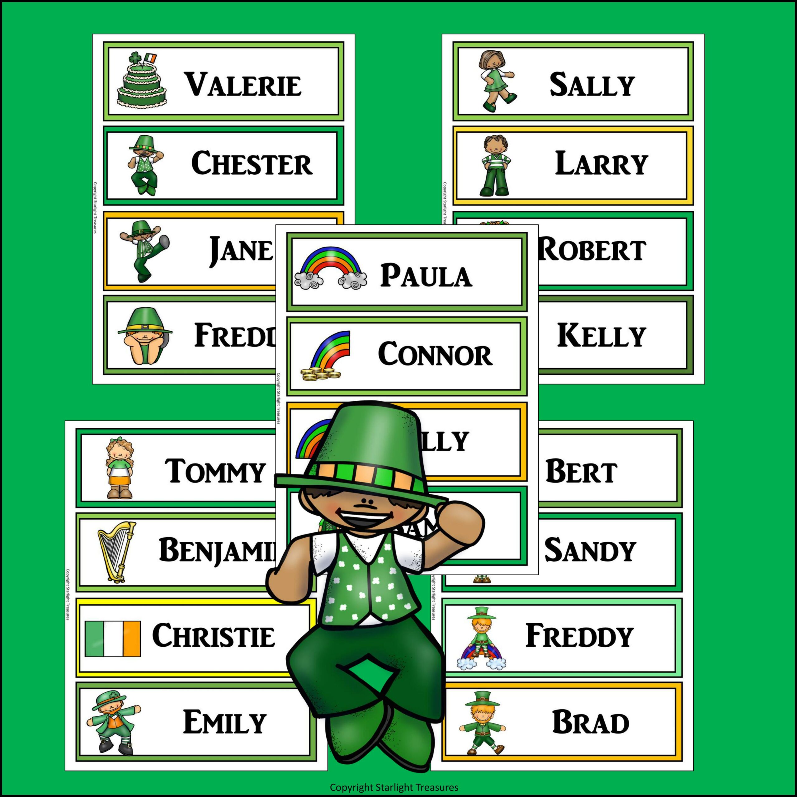 St. Patrick's Day Desk Name Tags - Editable | Made By Teachers