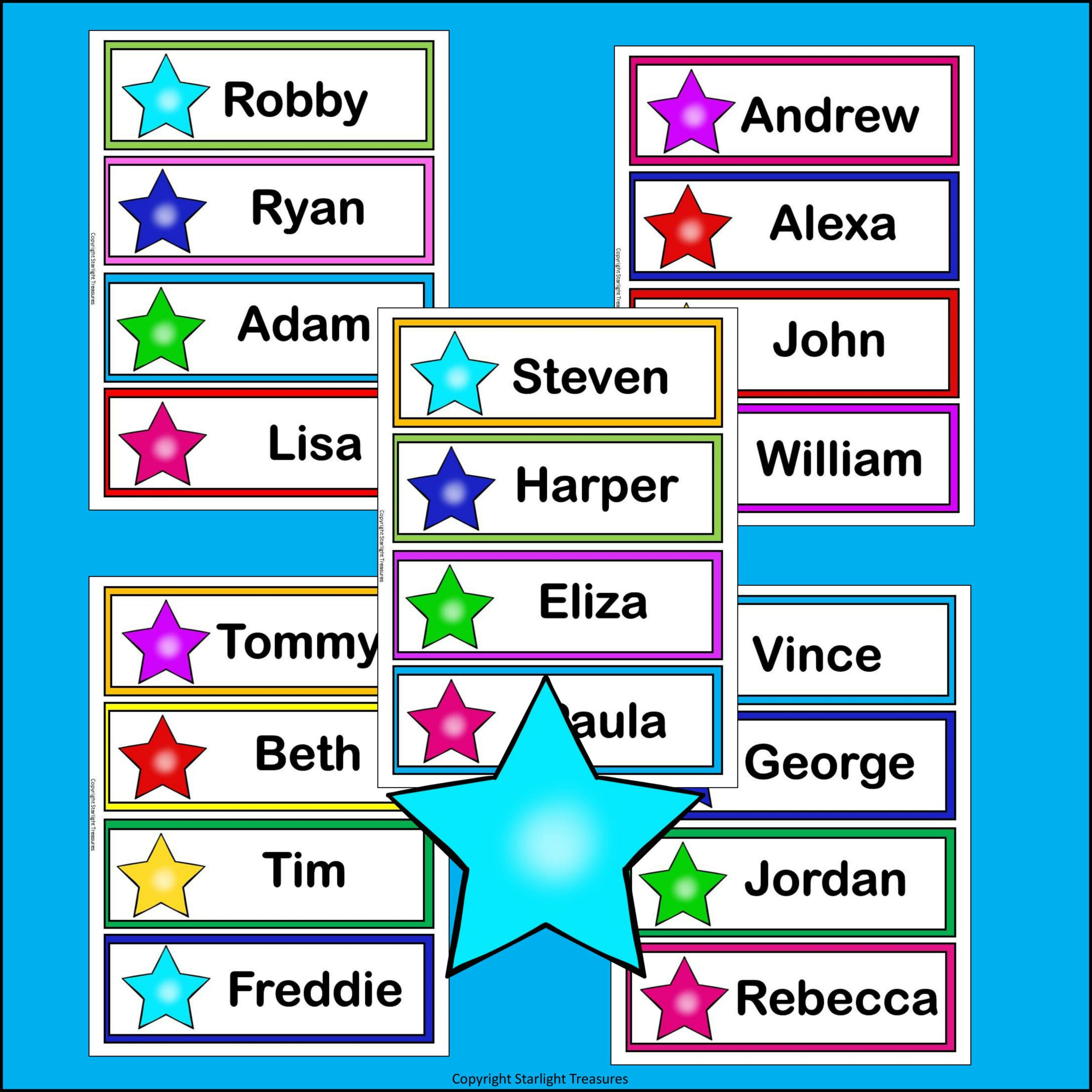 Stars Desk Name Tags - Editable Name Tags | Made By Teachers