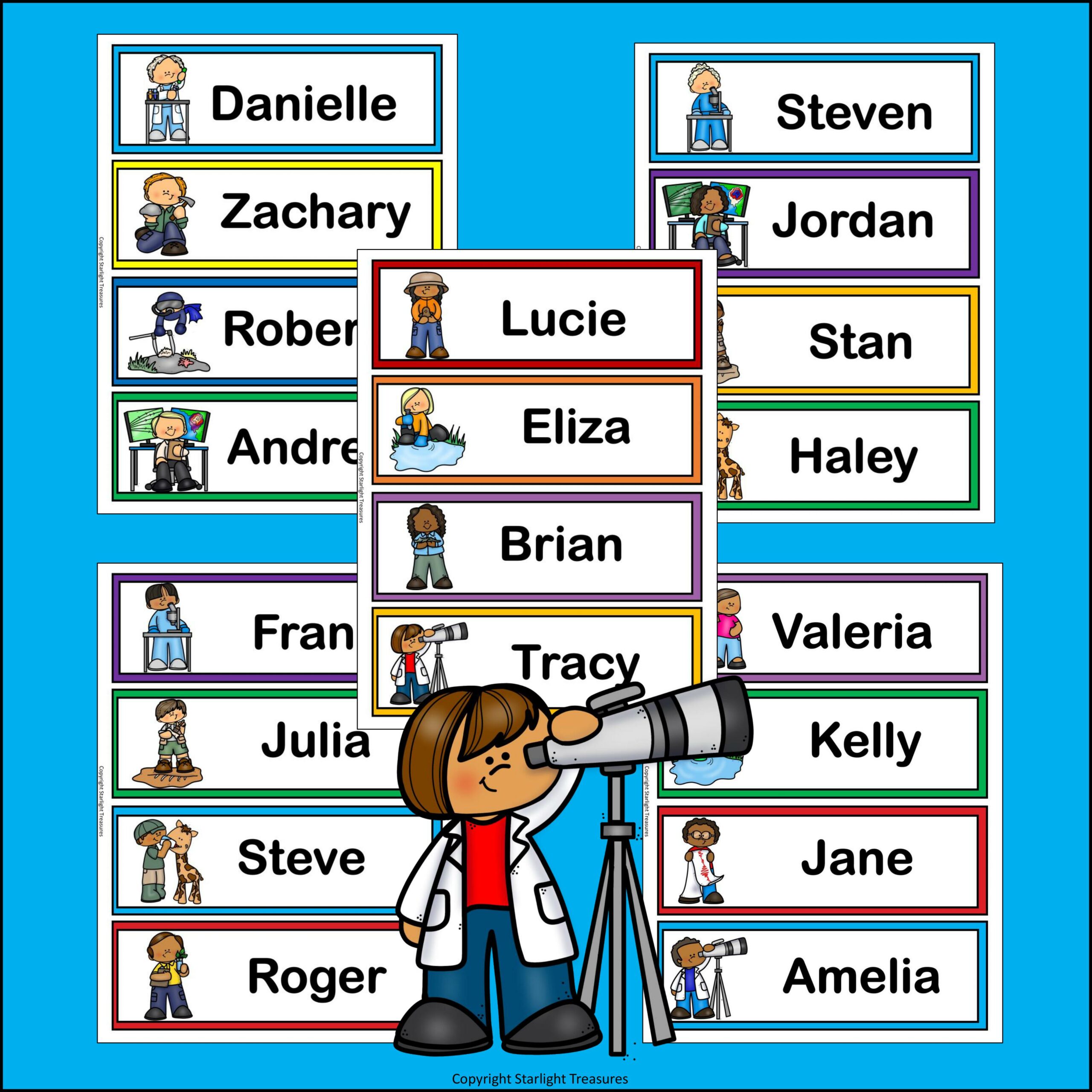 Types of Scientists Desk Name Tags - Editable | Made By Teachers