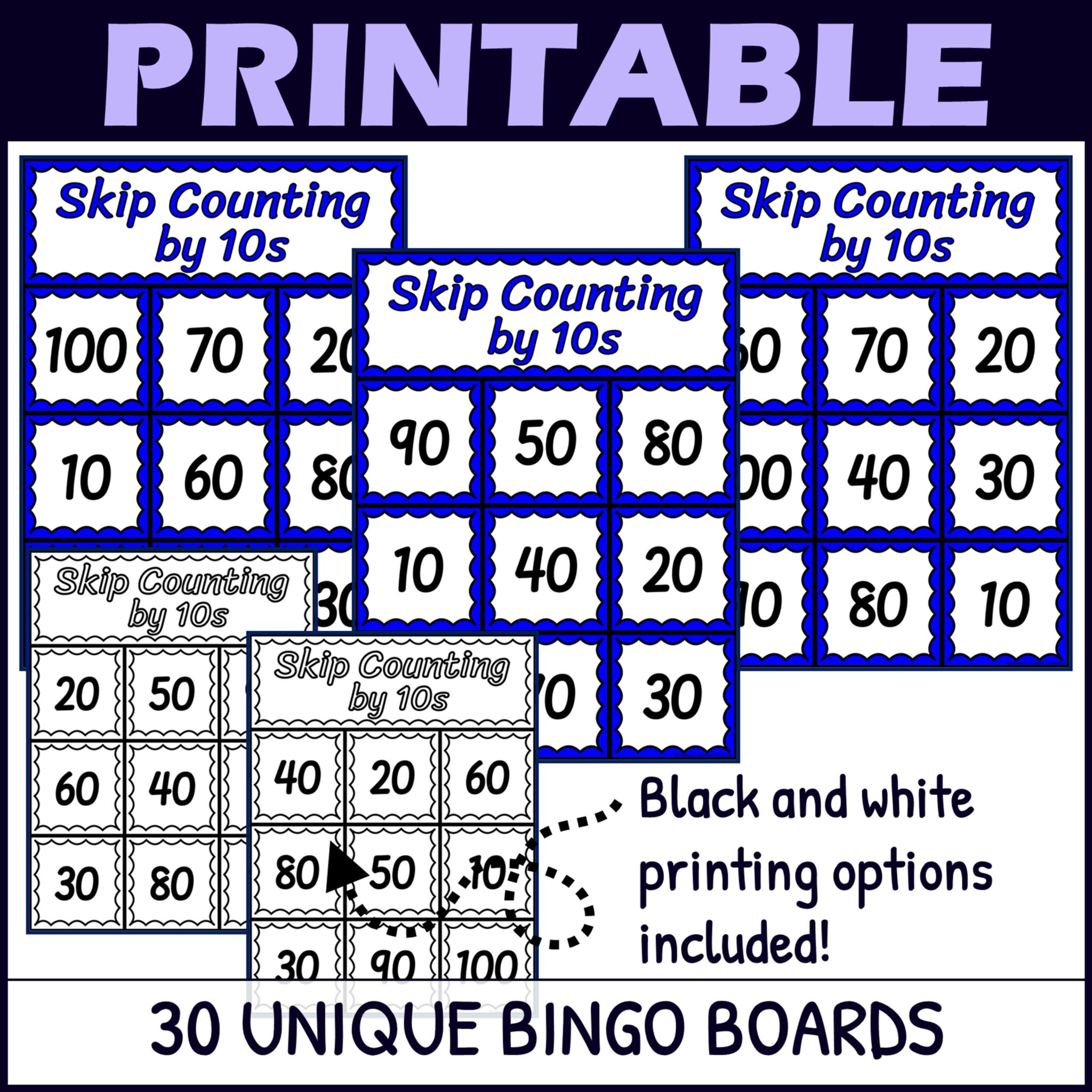 Skip Counting by 10s Activity | Bingo Game | Made By Teachers