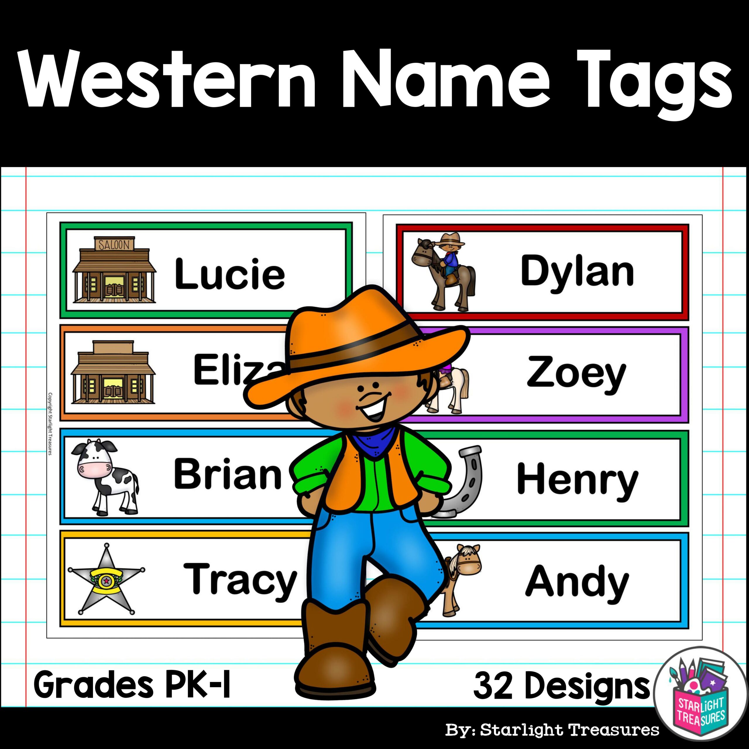 Western Desk Name Tags - Editable | Made By Teachers