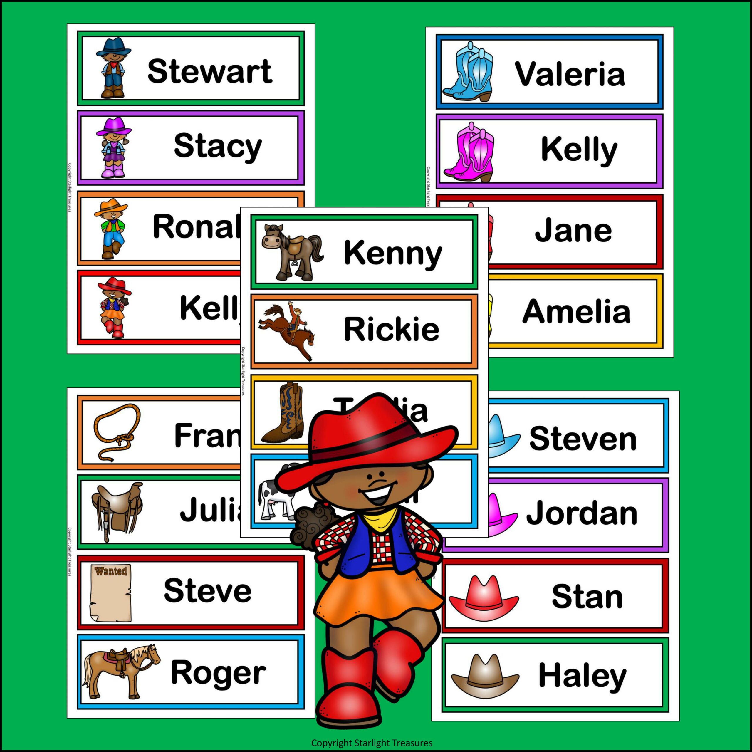 Western Desk Name Tags - Editable | Made By Teachers