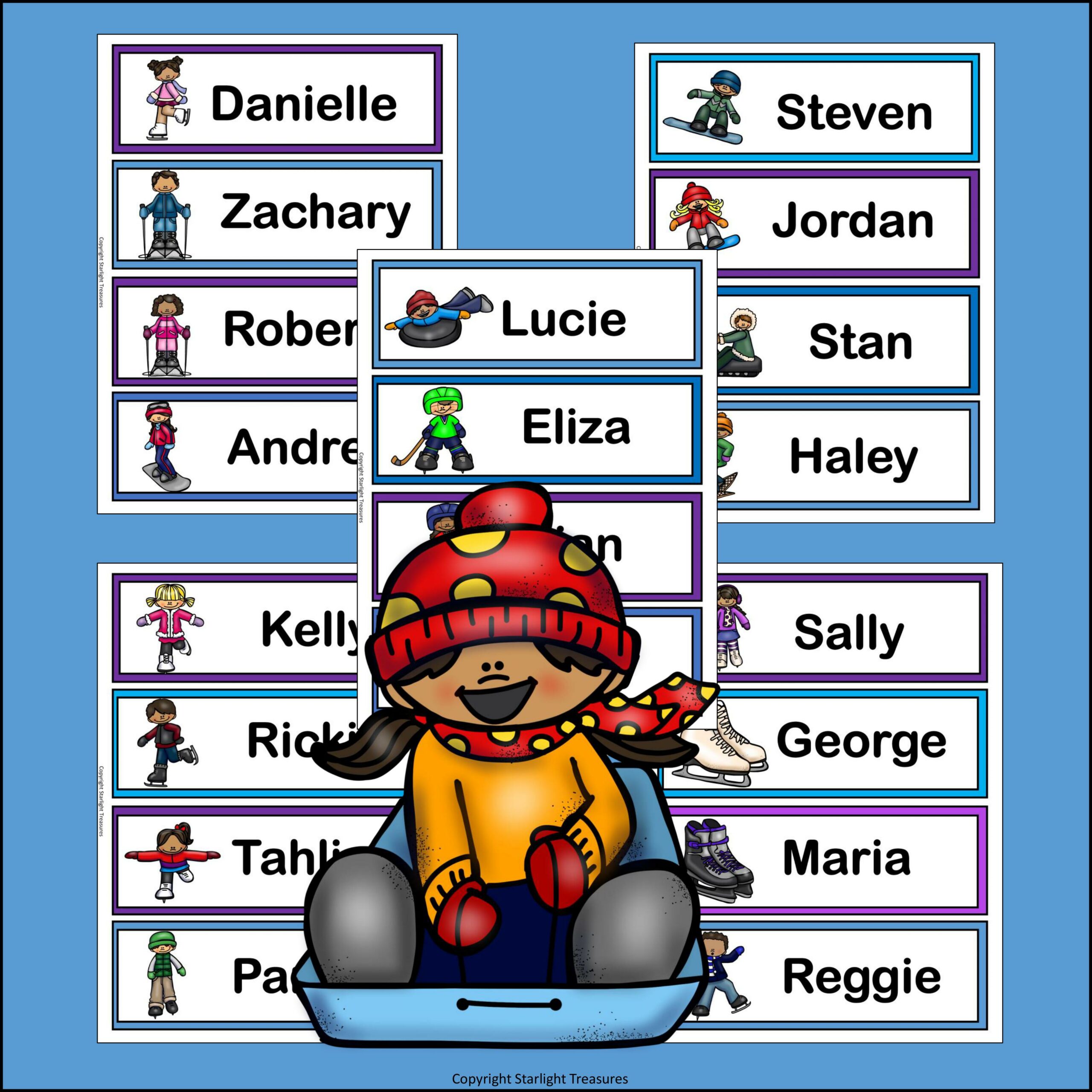 Winter Fun Desk Name Tags - Editable | Made By Teachers