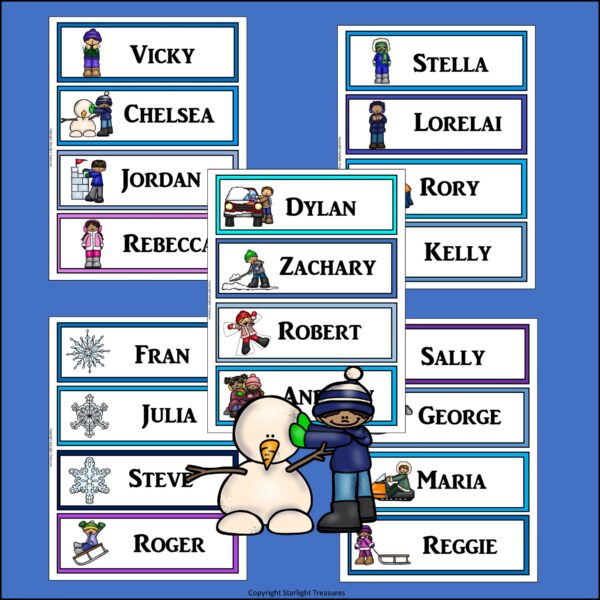 Winter Desk Name Tags - Editable | Made By Teachers