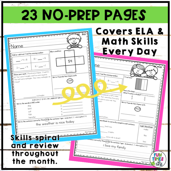 Morning Work 1st Grade Digital Google Slides and Printable | Month 4 ...