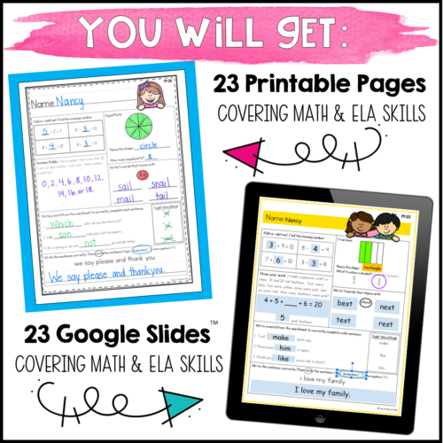Morning Work 1st Grade Digital Google Slides and Printable | Month 4 ...