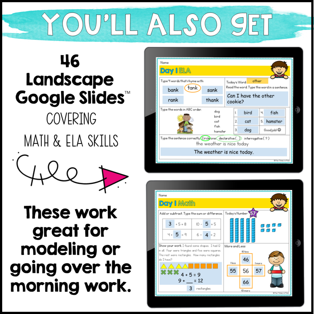 Morning Work 1st Grade Digital Google Slides and Printable | Month 4 ...