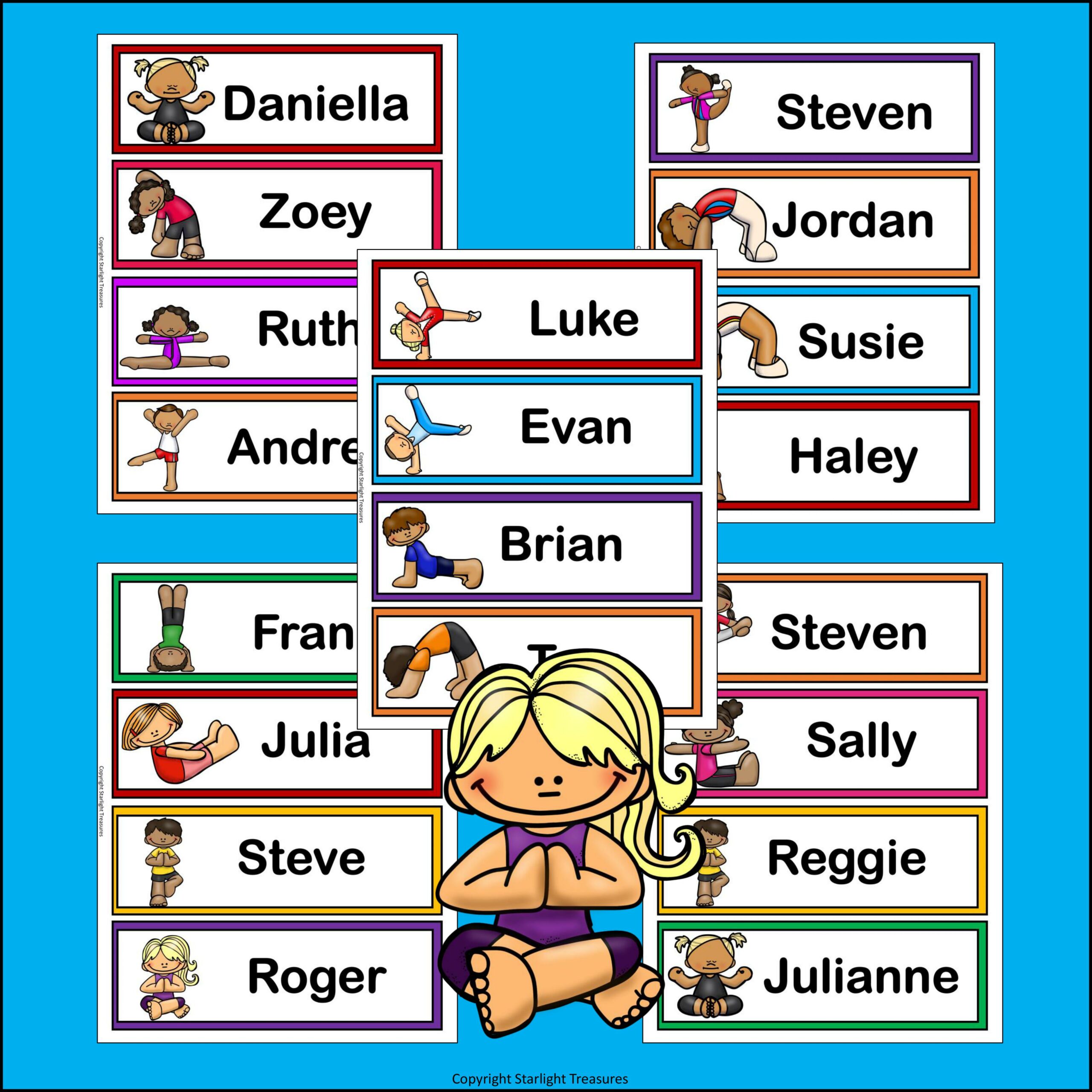 Yoga Desk Name Tags - Editable | Made By Teachers