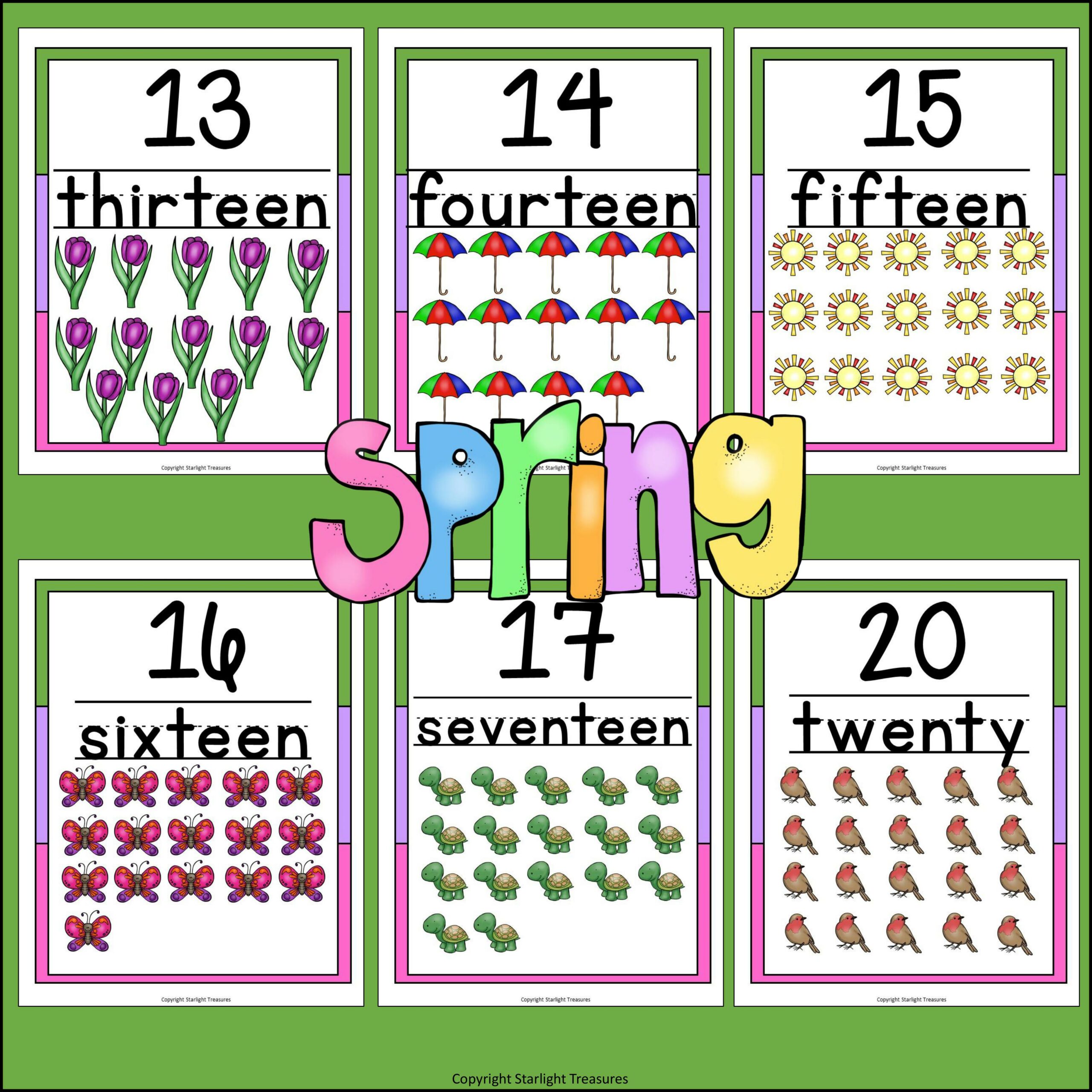 Number Wall Spring Theme: 0-20 | Made By Teachers